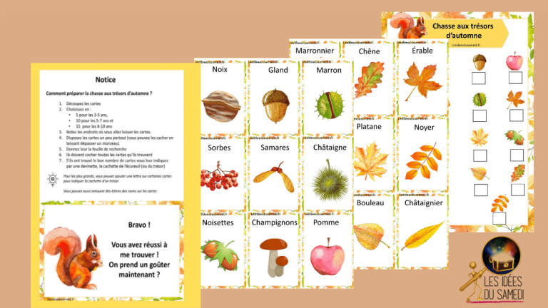 Chasse aux trésors de rentrée pour école maternelle - Les idées du samedi