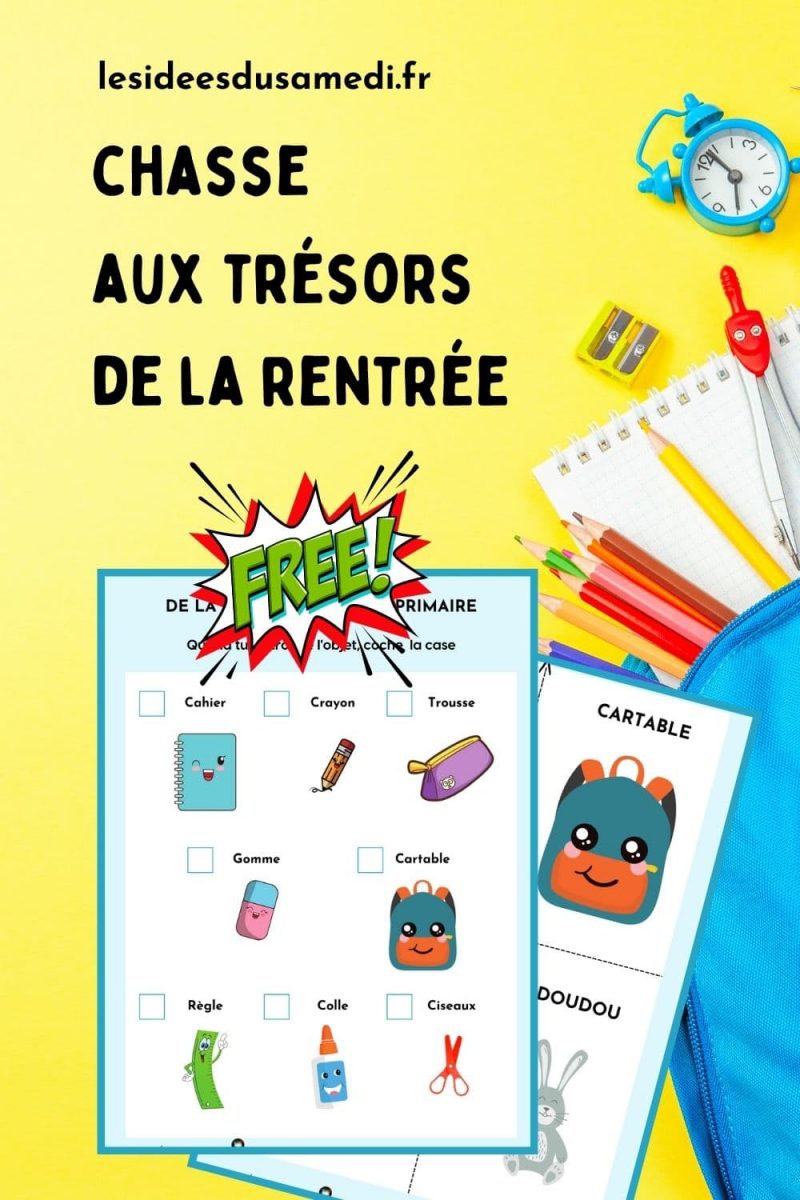Chasse aux trésors de rentrée pour école maternelle