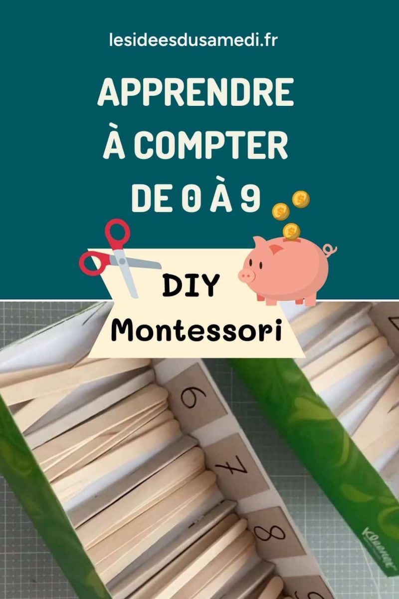 Apprendre à compter: fuseaux Montessori en boite mouchoirs