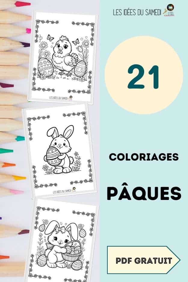 21 coloriages de Pâques en PDF à imprimer gratuits