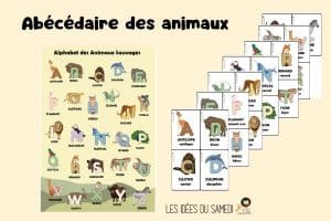 Abécédaire animaux à imprimer : affiche et cartes (PDF)