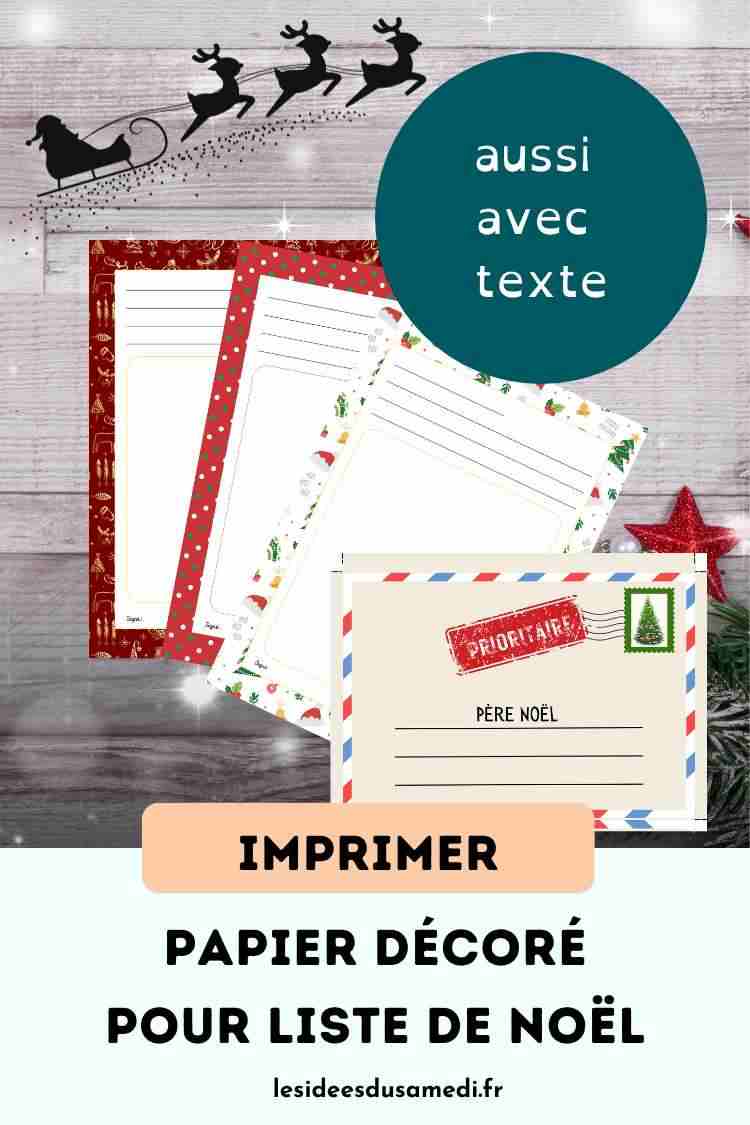 Liste au Père Noël à imprimer et enveloppe