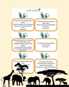 30 devinettes animaux, de facile à difficile (PDF)