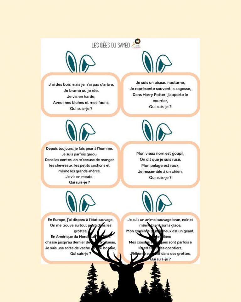 30 devinettes animaux, de facile à difficile (PDF)