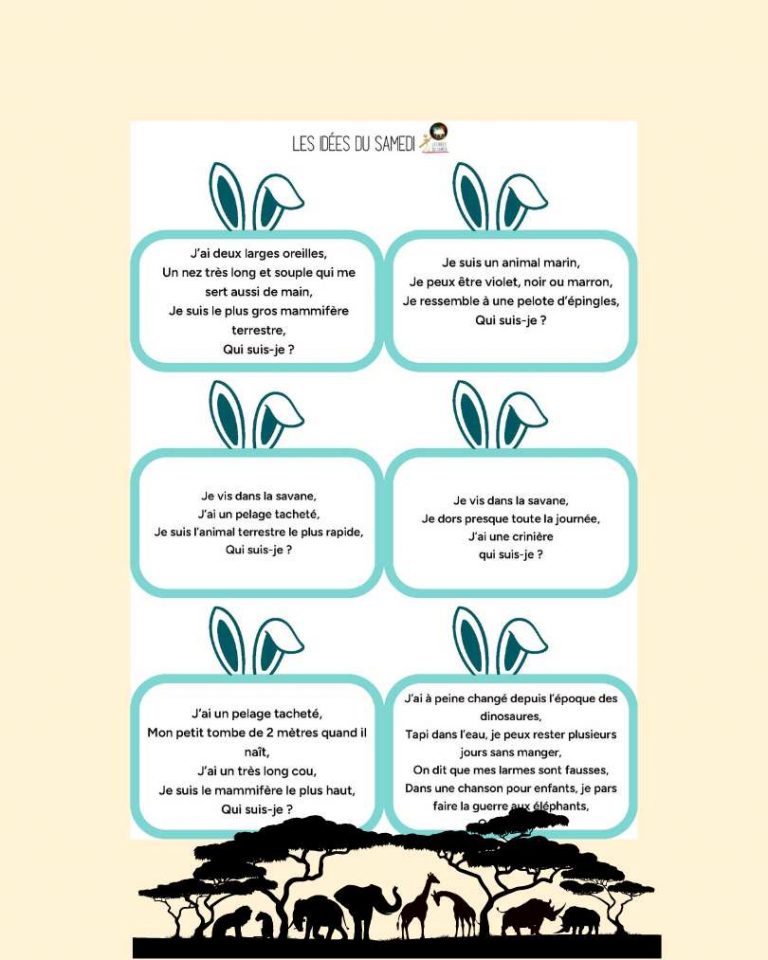 30 devinettes animaux, de facile à difficile (PDF)