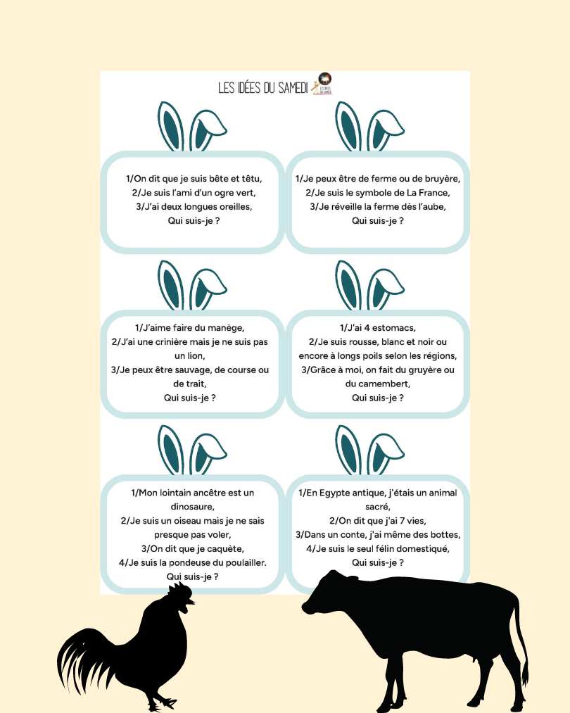 30 devinettes animaux, de facile à difficile (PDF)