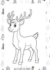 Livret de coloriages de rennes de Noel à imprimer