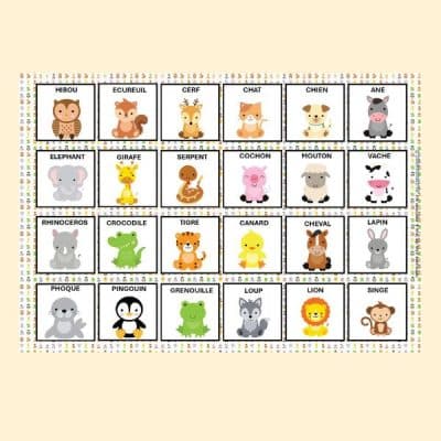 Jeu de memory animaux à imprimer de 2 ans à 10 ans